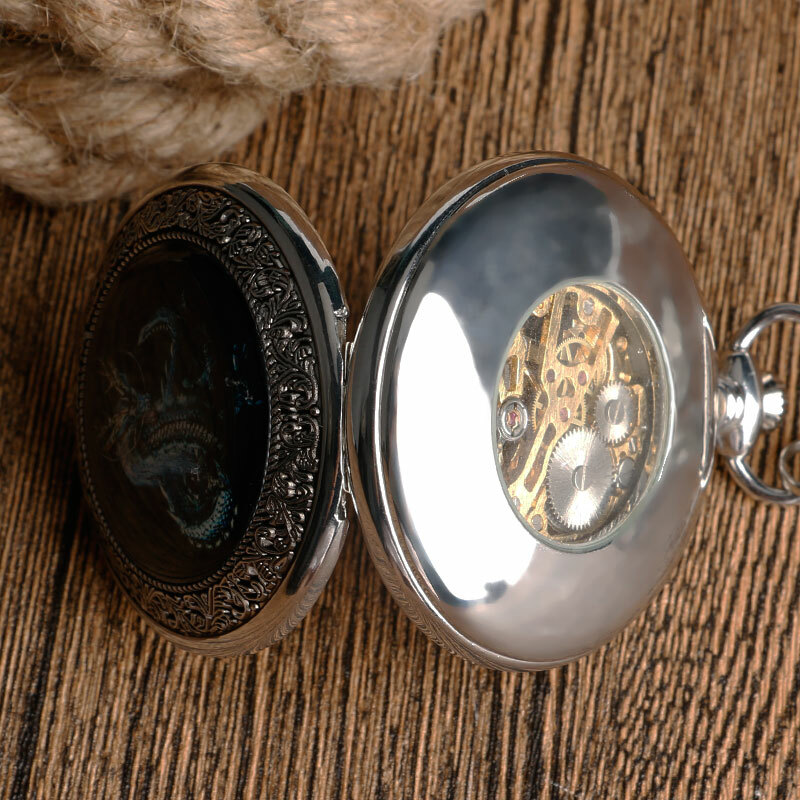 Evil Dragon Mechanical Pocket Watch Vintage Steampunk Hand Winding Fob ...