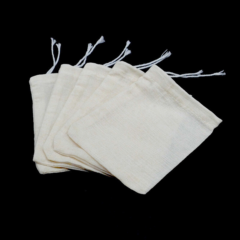 5pcs Cotton Reusable Coffee Muslin Milk Cheese Filter Bag Spices Tea ...