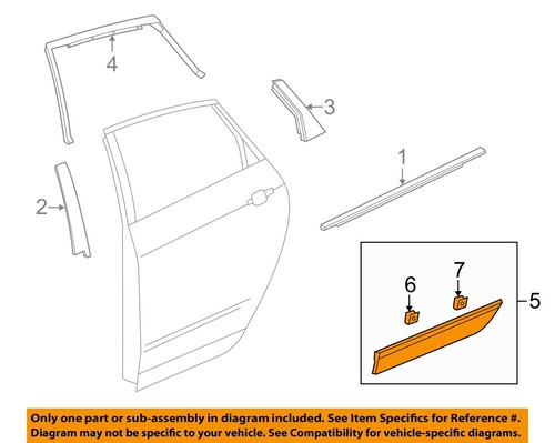 GM OEM 10-16 SRX Rear Door Exterior Trim-Lower Molding 20881806 | eBay