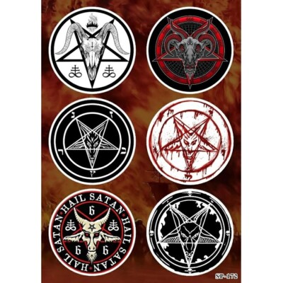 Pentagram Baphomet Symbol Sticker Pack | Gothic Satanic 666 Witchcraft ...