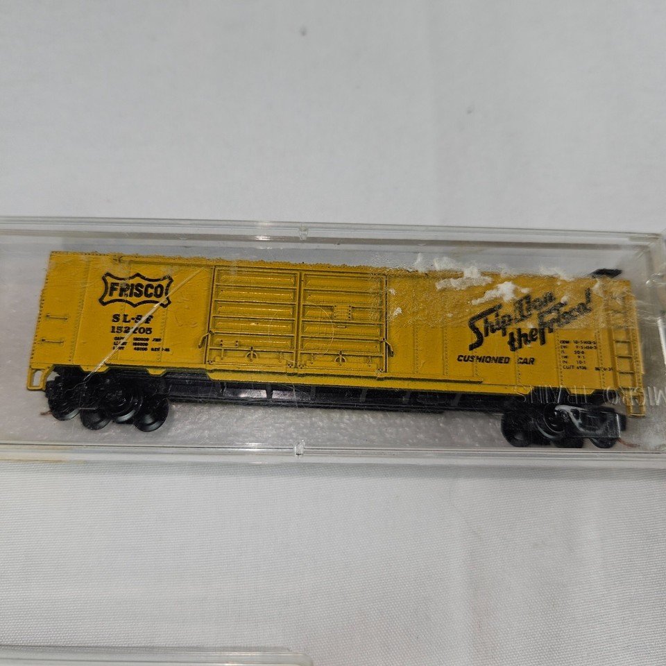 LOT OF 5 N SCALE BOX CARS VARIETY OF BRANDS CON-COR, FRISCO, COTTON ...