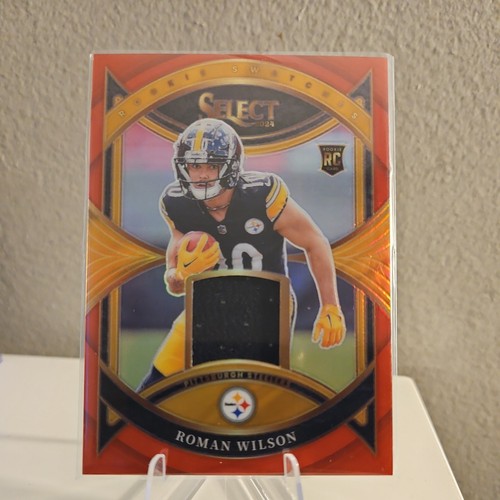 2024 Panini Select Roman Wilson RC Rookie Swatches Patch RED Steelers ...