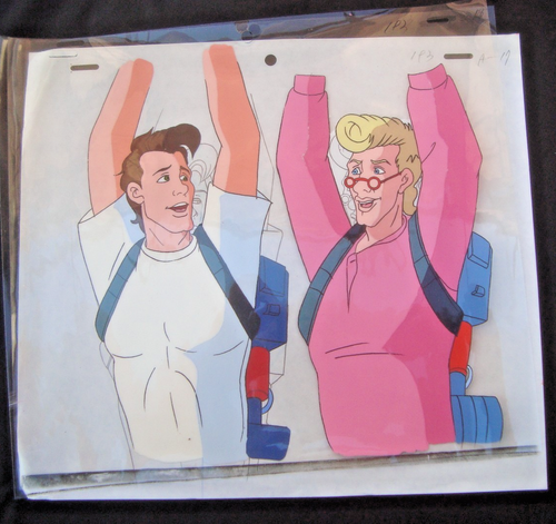 THE REAL GHOSTBUSTERS Cartoon Animation Cel Team Egon Peter Venkman ...