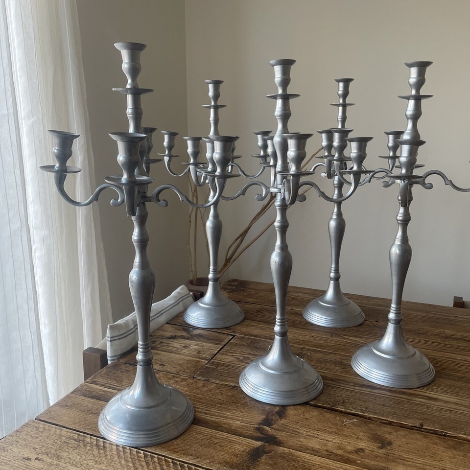 5x Large Silver Candelabras,Perfect For Weddings Or Events Measuring 61 ...