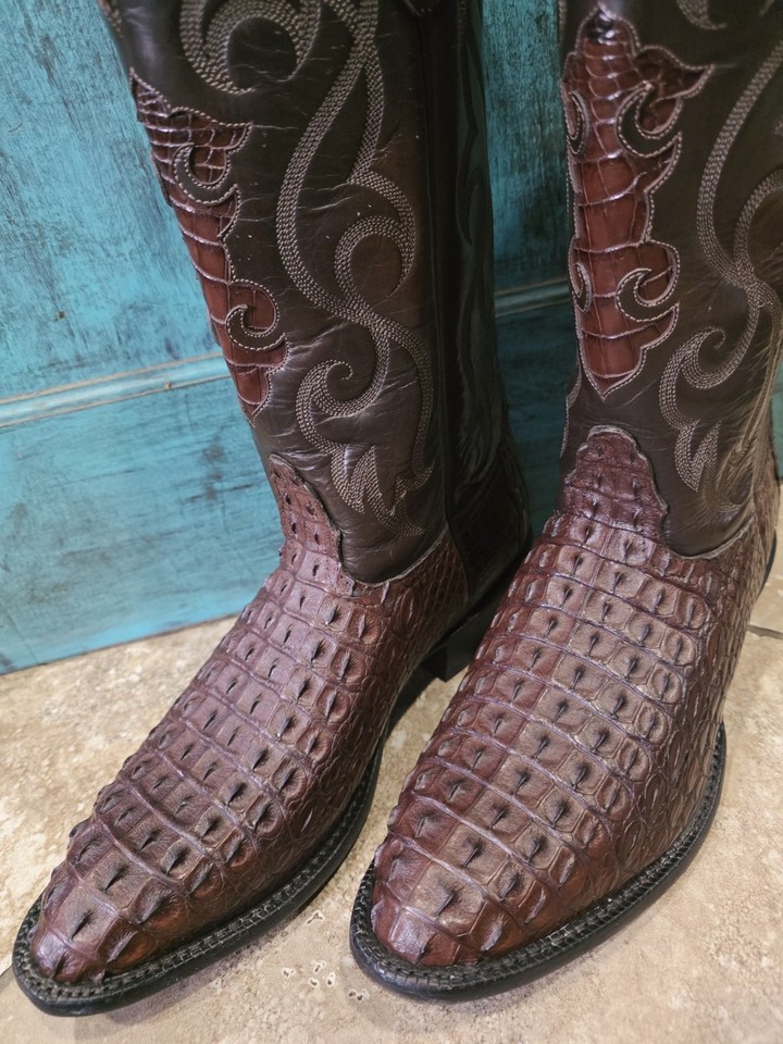 Nocona Boots Hornback Nile Crocodile 10D w/Croc Inlays & Overlays ...