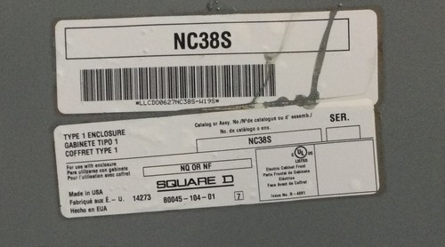 Square D NC38S/NQ442L2C 225 Amp 3 Phase 42 Space 120/240V Panelboard 38 ...