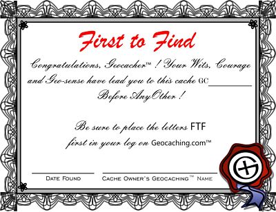 Practical Geocaching® - 4 pcs - FTF Certificate - GX Logo - FREE ...