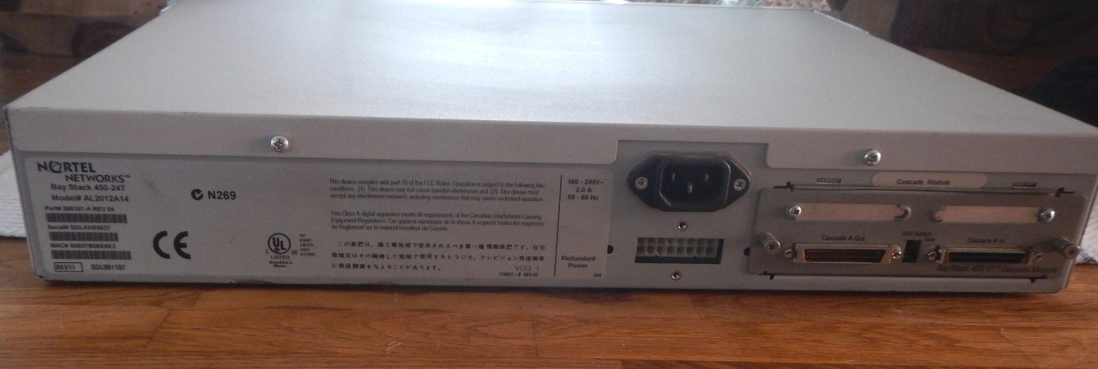 NORTEL BAYSTACK 450 - 24T Network Switch - MODEL AL2012A14 #951 | eBay