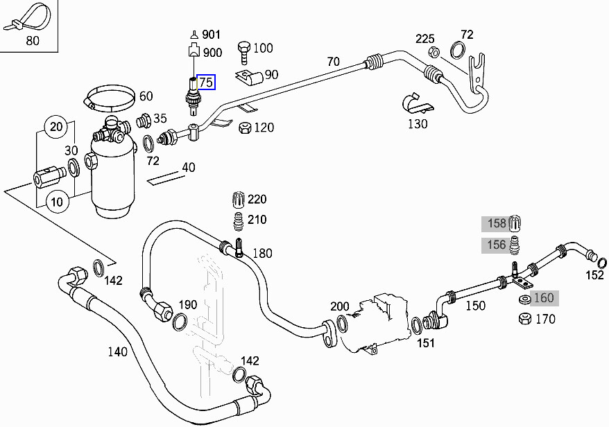 Mercedes HVAC Aircon Coolant Temp Sensor Sender Unit A2038300372 New ...