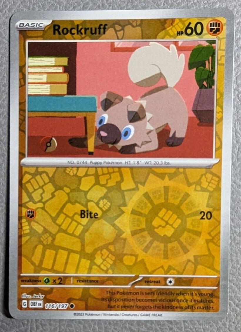 Rockruff Reverse Holo NM OBF 116/197 Obsidian Flames Pokemon Card | eBay