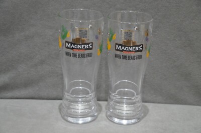 2x Magners Irish Cider One Pint Glass New Colour Fruits Logo CE M21 ...