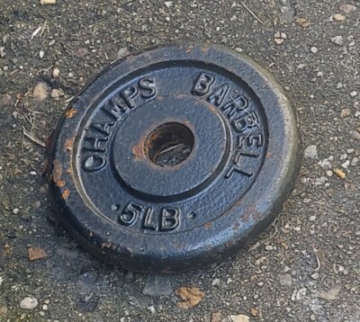 Champs Barbell 5 Pound Barbell Weight Plate 2.27 KG Vintage Classic ...