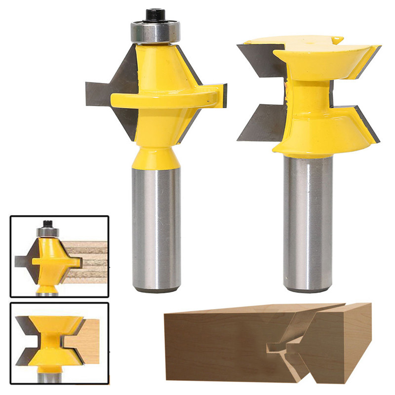 2 Bit Tongue and Groove Edge Banding Router Bit Set - 1/2" Shank | eBay