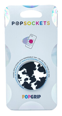 Popsockets Moo Cow Pattern Black & White Swap Top Phone Holder Grip Pop ...