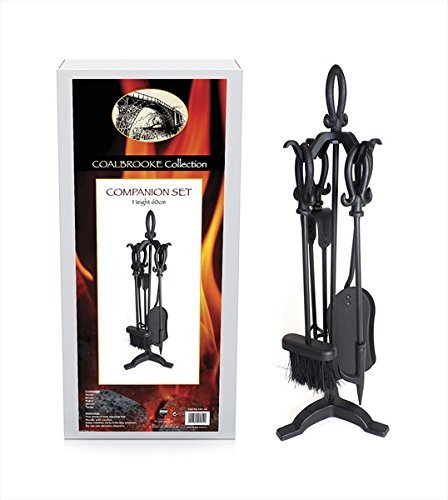 FIREPLACE ACCESSORIES COAL COMPANION SET GAS STOVE CAST IRON FIRESIDE ...