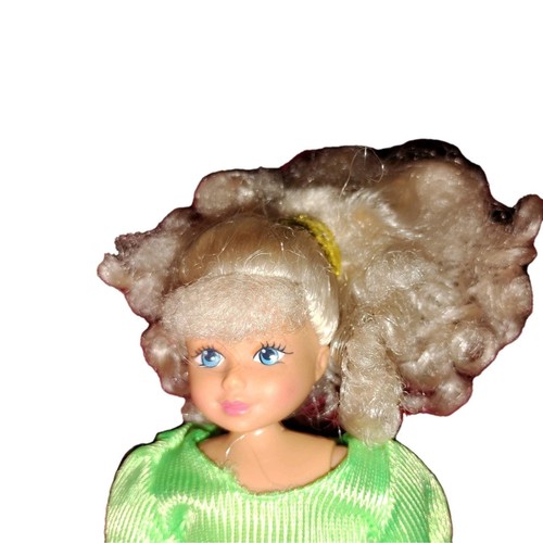 Vintage 1992 Kid Core Doll Girl Blonde Curly Hair Blue Eyes w/ Green ...