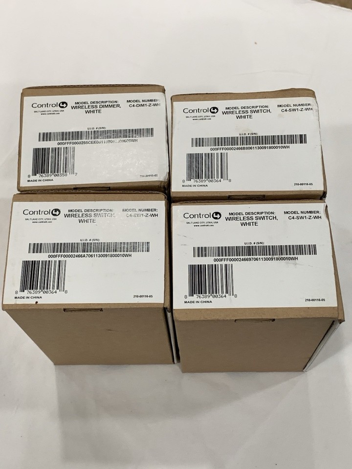 Control4 Wireless Lot C4-SW1-Z-WH Switch, C4-Dim1-Z-WH & Outlet Switch ...