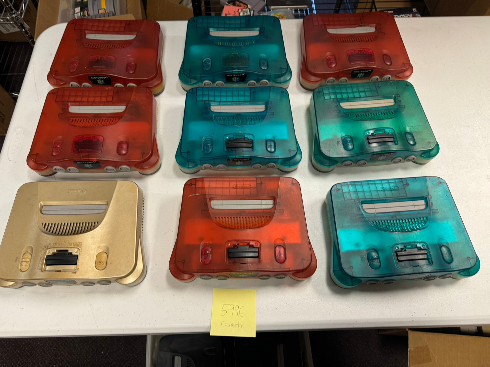 9 Colored N64 Nintendo 64 Systems Consoles Tested & Working Gold Teal ...