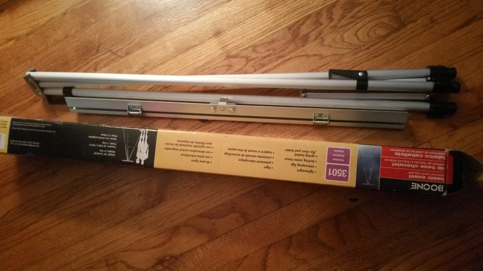 BOONE BASIC EASEL W/FLIP CHART HOLDER HEIGHT: 34" TO 64.25",WEIGHT: 3 ...