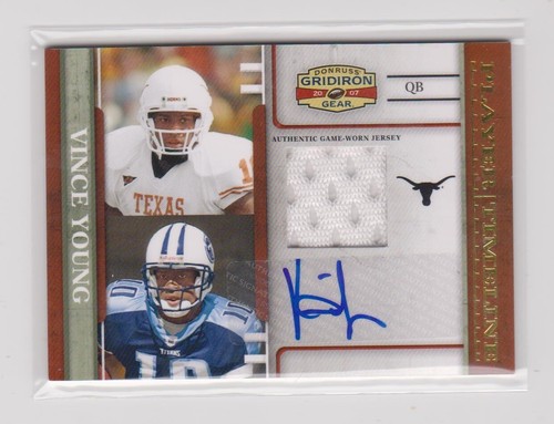 VINCE YOUNG 2007 GRIDIRON GEAR AUTOGRAPH/GAME-WORNN JERSEY CARD 06/10 ...