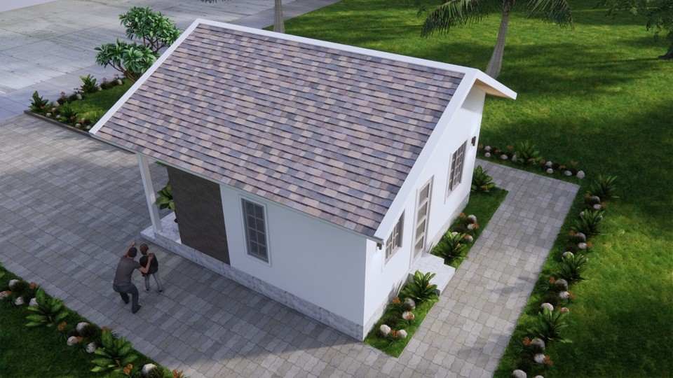 20x20 Feet Small House Plans 6x6 Meter 2 Bed 1 Bath Gable Roof PDF &A4 ...