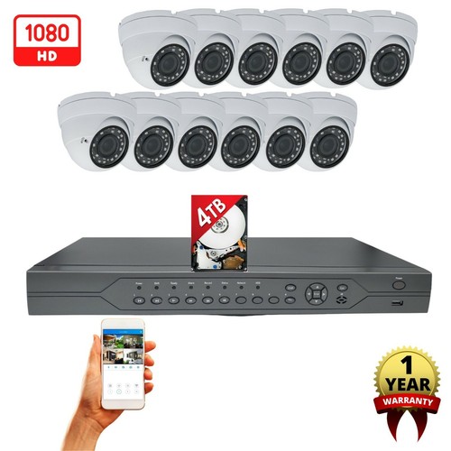 32 Channel DVR 12 Surveillance Camera System 4TB Hard Drive Recording ...