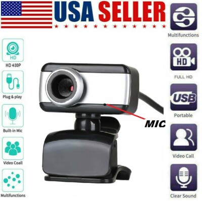 USB Webcam Camera with mic for Acer Asus Apple Lenovo computer laptop ...