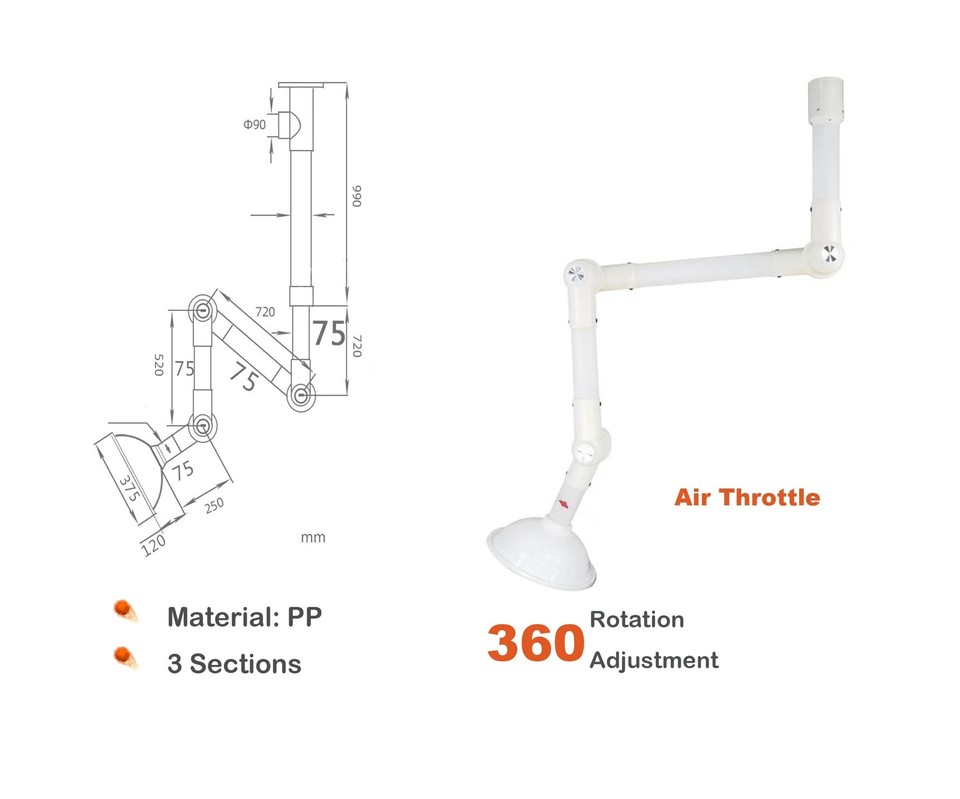 Snorkel, Laboratory Exhaust Vent, Extractor Fume Hood Pre-Owned, Fume ...