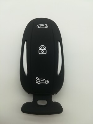 Black Silicone Smart Remote Key Case Cover Holder for 2016-2020 Tesla ...