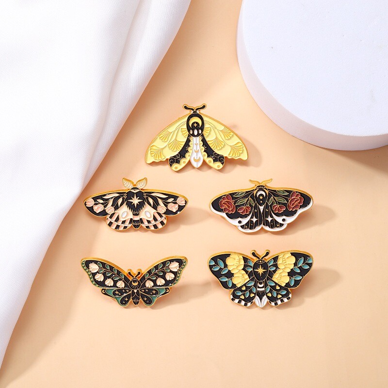 5PCS Butterfly Moth Enamel Pins Brooches Butterfly Moth Inspired ...