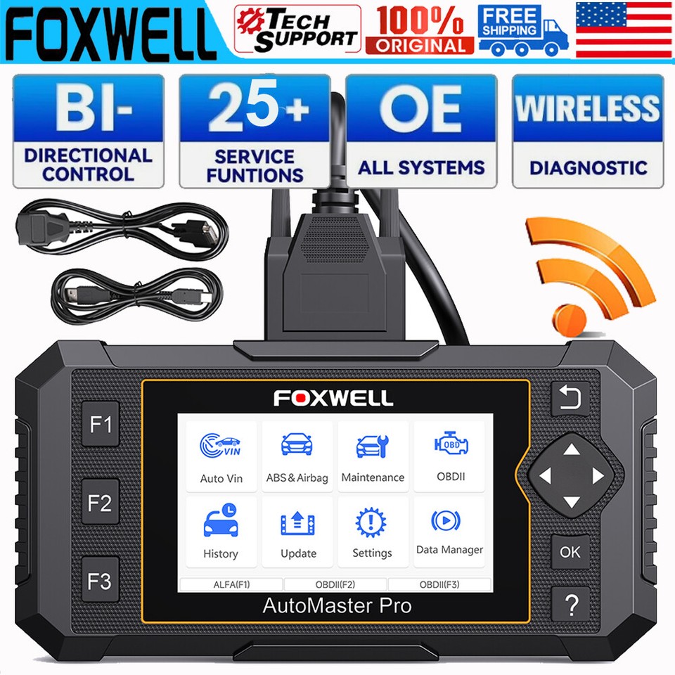 FOXWELL NT650 Pro OBD2 Scanner Free WiFi Updates Lifetime Full OBDII ...
