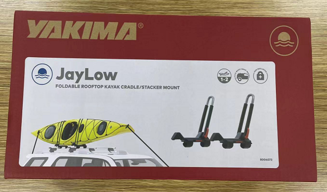 YAKIMA JayLow, J-Style Fold Down Rooftop Kayak Carrier, 2 Boat Capacity ...