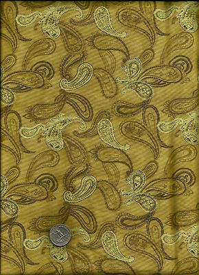 "Midnight Rendezvous" Print golden olive color Fabric by Henry Glass | eBay