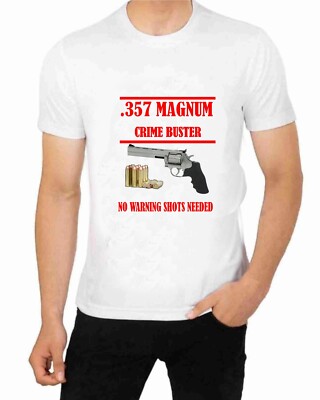 357 Magnum Crime Buster T shirt for Men Apparel Short Sleeve Clothing ...