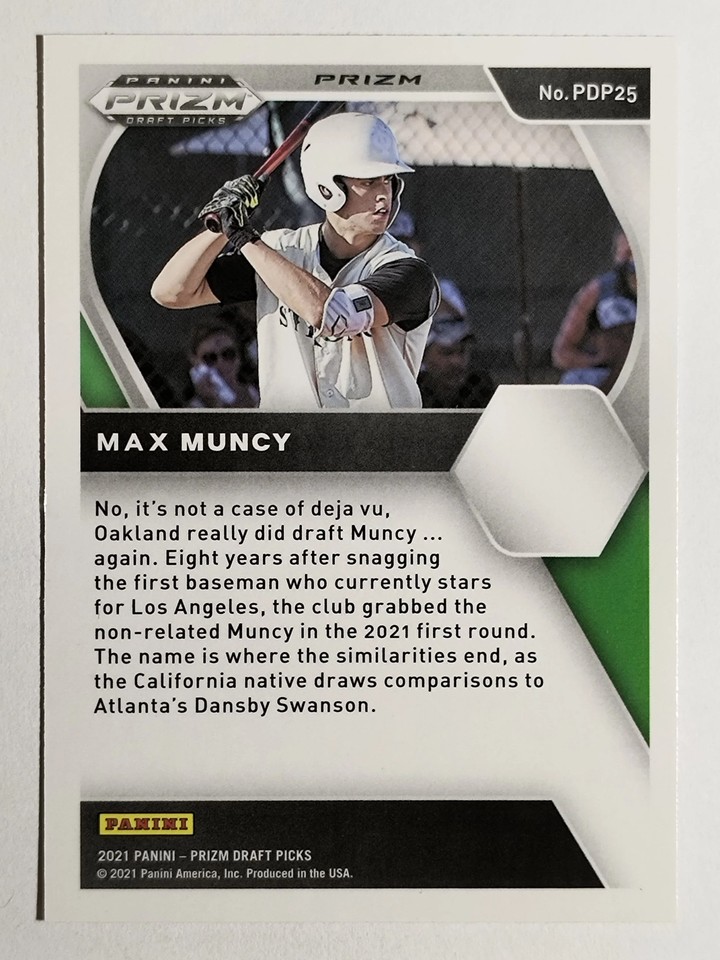 2021 Panini Prizm Draft Picks Prizms Pink Velocity #25 Max Muncy | eBay