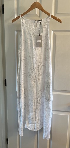 Lungo L’arno PURO LINO 100% Linen Sleeveless Midi Dress Grey White A ...