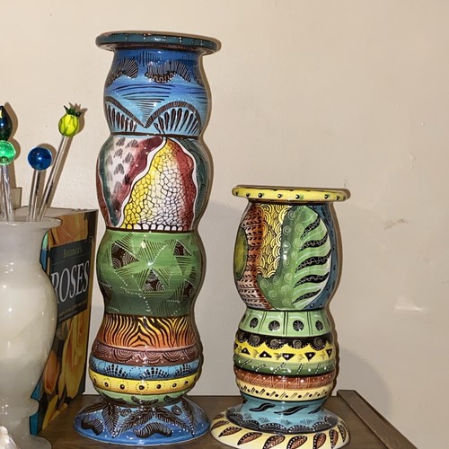 Zimbabwe Penzo Pottery Candle Holder Set 14” & 9” | eBay