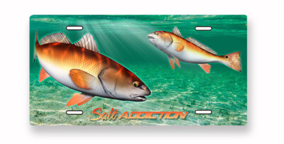 Salt Addiction saltwater Redfish flats fishing license plate ultra ...