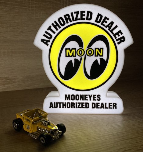 Moon eyes Hot Rod Drag Racing Themed Light Box Neon Sign LED Lamp 3D ...