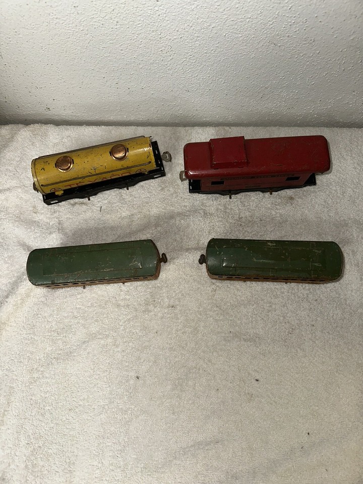 old tin vintage model train Lot Of 4 TEXACO American Flyer Winner Lines ...
