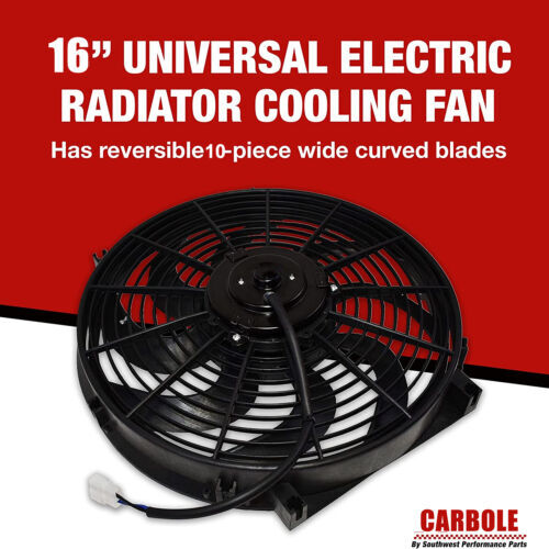 16" Universal Slim Fan 3500FCM Push Pull Electric CAR Radiator Cooling ...