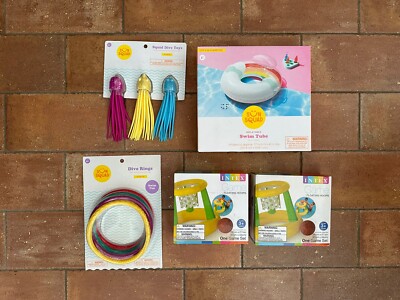 Lot of New Intex Inflatable Pool Toys Dive Rings & Squid Floating Hoops ...