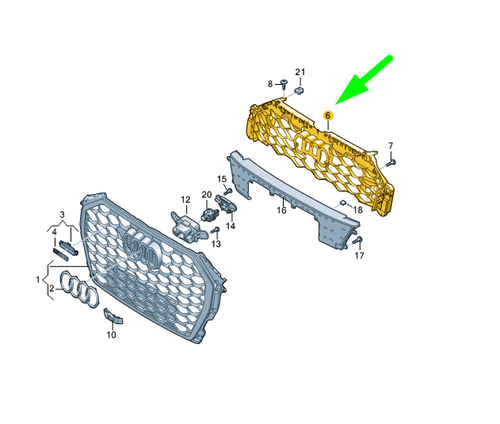 AUDI Q3 F3 Radiator Grille Striker Plate 83F8536929B9 NEW GENUINE ...