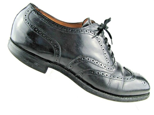 Men's Vintage Austin Reed All Leather Wing Tip Oxford Shoes Black Size ...