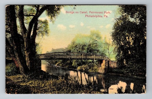 Philadelphia PA-Pennsylvania, Bridge on Canal, Fairmount Park, Vintage ...