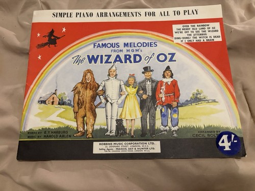 Vintage-Famous Melodies Sheet Music-The Wizard of Oz: Simple Piano ...