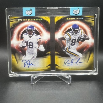 2021 Panini Origins Justin Jefferson Randy Moss dual Auto booklet 3/5 ...