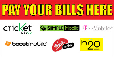 2'x4' Pay Your Bills Here Vinyl Banner - High Quality - Metropcs ...