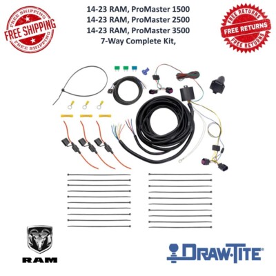 Draw-Tite 22112 7-Way Complete Kit For 14-23 Ram ProMaster 1500 / 2500 ...