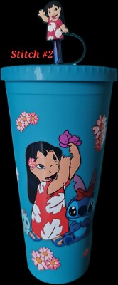 Personalised 24oz Lilo And Stitch Cold Cup With Straw And Straw Topper ...